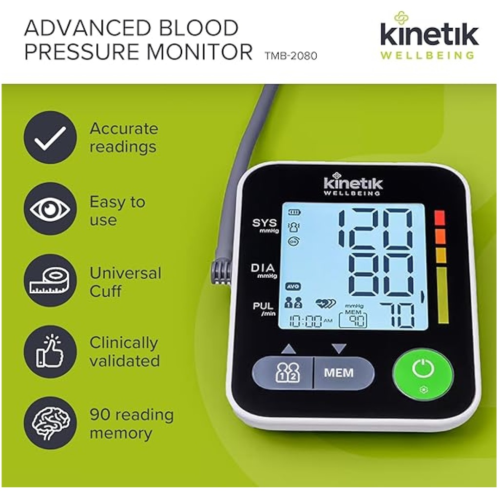 Kinetik Wellbeing Advanced Blood Pressure Monitor – Used by the NHS ...